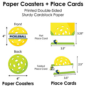 Big Dot of Happiness Let’s Rally - Pickleball - Birthday or Retirement Party Paper Charger and Table Decorations - Chargerific Kit - Place Setting for 8