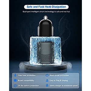 [Apple MFi Certified] iPhone Car Charger,3.4a Fast Charge Dual Port USB Cargador Carro Lighter Adapter USB Car Charger iPhone Metal Cigarette Lighter [2Pack] Lightning Cable for iPhone/iPad/Airpods