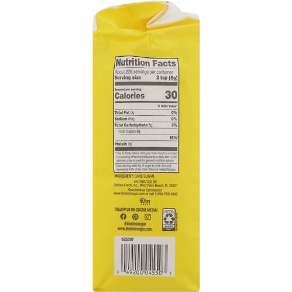 Domino, Granulated White Sugar, 4 lb,packaging may vary