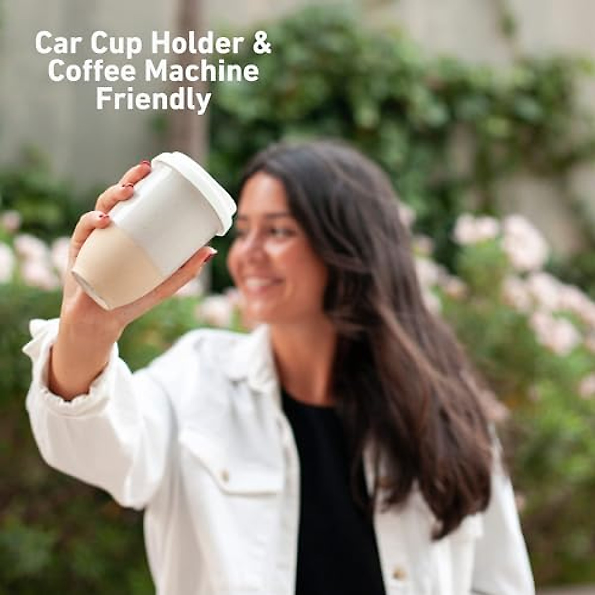 NOVA CERAMICS Travel Mugs - Reusable Coffee Cup – Cute Coffee Mugs Travel Coffee Tumbler – Microwave & Dishwasher Safe To Go Coffee Mug- Gifts For Women Men Him Her – 12oz - Dune