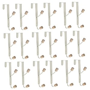 Zerodeko 18 Pcs Coat Hook Behind Door Behind Door Hooks Over Door Towel Hanger Hooks for Hanging Coats Over The Door Coat Hook Storage Hangers Storage Hook White Hook Rack Wood Hook up