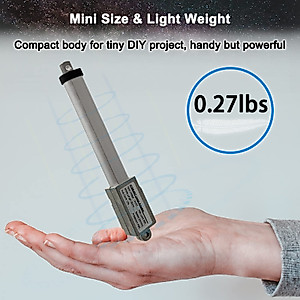 UYGALAXY 4" Stroke Micro Electric Linear Actuator 12V - 32N/7.2lb Speed 1.2"/sec Mini Waterproof Metal Mini Motion Actuator with Mounting Bracket for DIY Robot Cabinet Drawer Shutter Cosplay