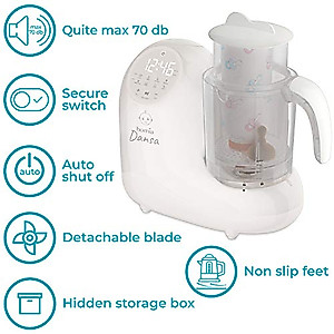 Baby Food Maker Chopper Grinder - Mills and Steamer 8 in 1 Processor for Toddlers - Steam, Blend, Chop, Disinfect, Clean, 20 Oz Tritan Stirring Cup, Touch Control Panel, Auto Shut-Off, 110V Only