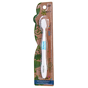 EcoFam by Focus Nutrition Earth Friendly Kids Toothbrushes - Silver Infused Soft Bristle Toothbrush (4 Pack)