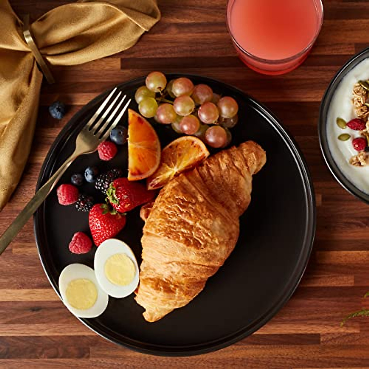 Stone Lain Coupe Dinnerware Set, Service For 8, Black Matte, 32 Piece