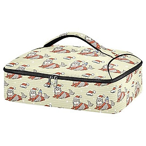 Kcldeci Insulated Thermal Food Carrier Insulated Casserole Carrier for Hot or Cold Food,Seal Cartoon Insulated Tote Bag for Potluck Cookouts Parties Picnic,Lasagna Lugger