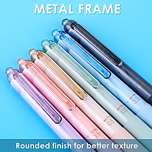 cobee Retractable Gel Ink Pens, 6 Pack 0.5mm Fine Point Black Ink Ballpoint Pen with Super Soft Grip, Quick Drying Writing Pen, Cute Ball Point Pens for Office School Supplies Drawing, Smooth Writing