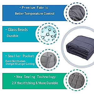 George's Dinosaur Weighted Blanket Breathable Heavy Blanket with Glass Beads Big Blanket for Adult All-Season Fall Winter Soft Thick Comfort Blanket No Leaking Glass Beads(48"x72"-10lbs Dark Gray)