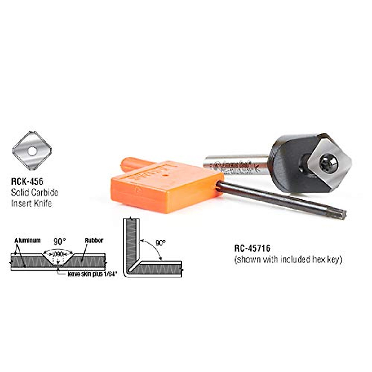 Amana Tool - RCK-456 Solid Carbide 4 Cutting Edges Insert Knife 15/32 x 1.5mm with