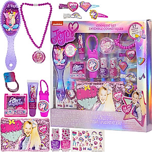 JoJo Siwa - Townley Girl Cosmetic Makeup Gift Box Set includes Lip Gloss, Nail Polish, Hair Accessories and more! for Kids Teen Girls, Ages 3+ perfect for Parties, Sleepovers and Makeovers