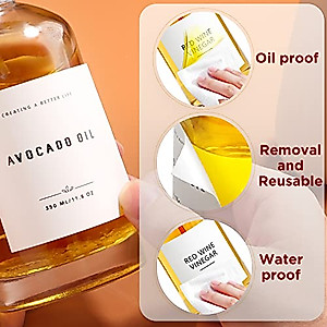 JOUXKOT Glass Oil Dispenser 4 Pack, Oil and Vinegar Dispenser Set w. Brass Color Weighted Pourer, Olive Oil Dispenser, Coffee Syrup Dispenser, Oil Dispenser Bottle for Kitchen