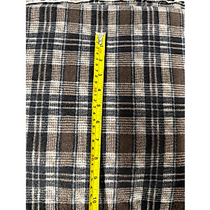 ALEKI Fabric, Brown Plaid,Tartan, Fleece Printed Fabric / 58" Wide/Sold by The Yard Sold by Yard