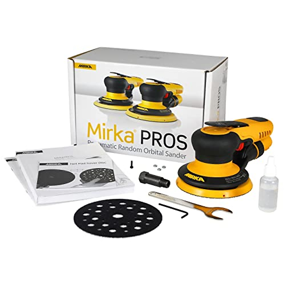 Mirka PROS Pneumatic Random Orbital Sander / 5 inch / 5mm Orbit/Dust-Free Sanding/MRP-550NV