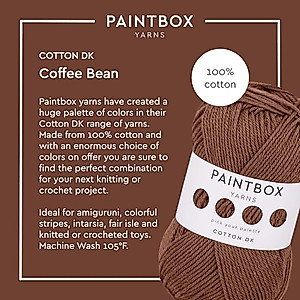 Paintbox Yarns 100% Cotton DK Yarn 1.76oz (50g), 137 Yards (125m) - Coffee Bean Wool for Crochet, Knitting - Soft, Lightweight Double Knit Yarn for Clothes