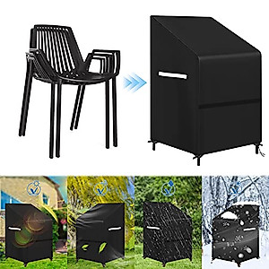 HCFGS Patio Chair Covers Waterproof, 210D Patio Furniture Covers Waterproof for Chairs, Heavy Duty Outdoor Lawn Patio Furniture Covers (27" W x 48.5" D x 33" H）