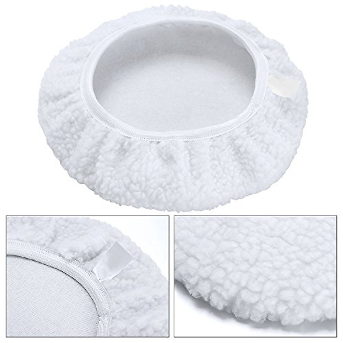 AIVS Wool Buffing Polishing Pads Bonnets Waxer Pads Sanding On Car Buffer Bonnets Polisher,5 Pieces (5"-6")