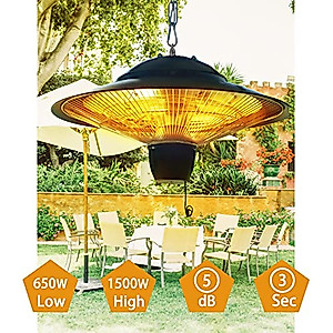 DONYER POWER 1500W Electrical Patio Heater, Ceiling Mounted, Outdoor or Indoor Use