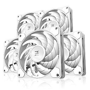 EZDIY-FAB Cube Fan Pro 120mm PC Case Fan,High Performance Cooling Fan,Very Quiet Motor, Computer Cooling Fans, 1200 RPM,3 Pin Connector-5 Pack-White