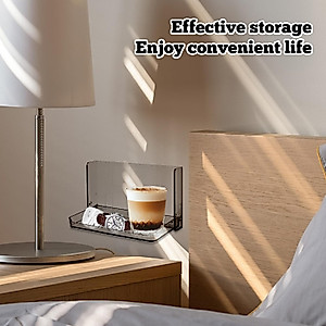 6 Pcs Small Folding Shelf for Wall, Bedside Shelf Floating Shelves for Spaces Foldable Bathroom Shelf Wall Mount Fold Up 90° Wall Shelf for Rv, Bathroom, Bedroom, Office, Living Room, Laundry