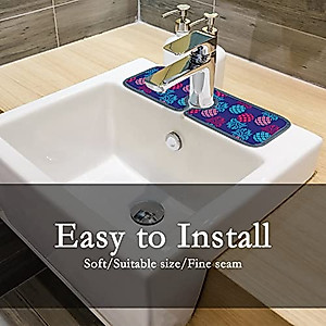 Kitchen Faucet Absorbent Mat 2 Pieces Blue Pink Pineapple Faucet Sink Splash Guard Bathroom Counter and RV,Faucet Counter Sink Water Stains Preventer