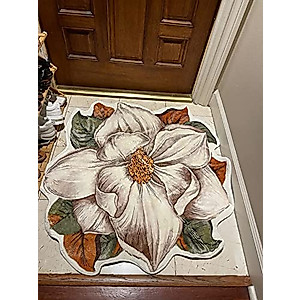 Flower Shaped Rug Round Carpet Trendy Bath Mat Rugs Non Slip Rug Cute Cozy Bath Mat for Indoor Bedroom Living Room Bathroom Kitchen Floor Mat, Diameter 31.5” Lily