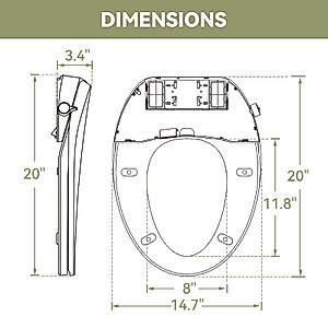 HOROW T0338W One Piece Toilet with Non-Electric Bidet Toilet Seat, Elongated ADA Chair Height Toilets with Adjustable Nozzles Seat, Powerful Dual Flush & Soft Closing Seat Include, MAP 1000g, White