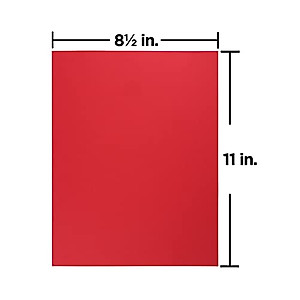 JAM PAPER Colored 24lb Paper - 90 gsm - 8.5 x 11 - Red Recycled - 50 Sheets/Pack