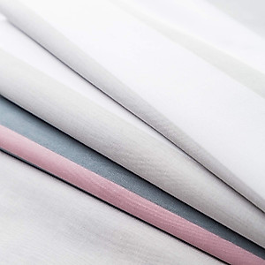 SUSYBAO Pink Striped Duvet Cover King 100% Cotton Gray White Striped Duvet Cover 3 Pieces Set 1 Farmhouse Horizontal Stripe Duvet Cover with Zipper Ties 2 Pillowcases Soft Grey Geometric Bedding