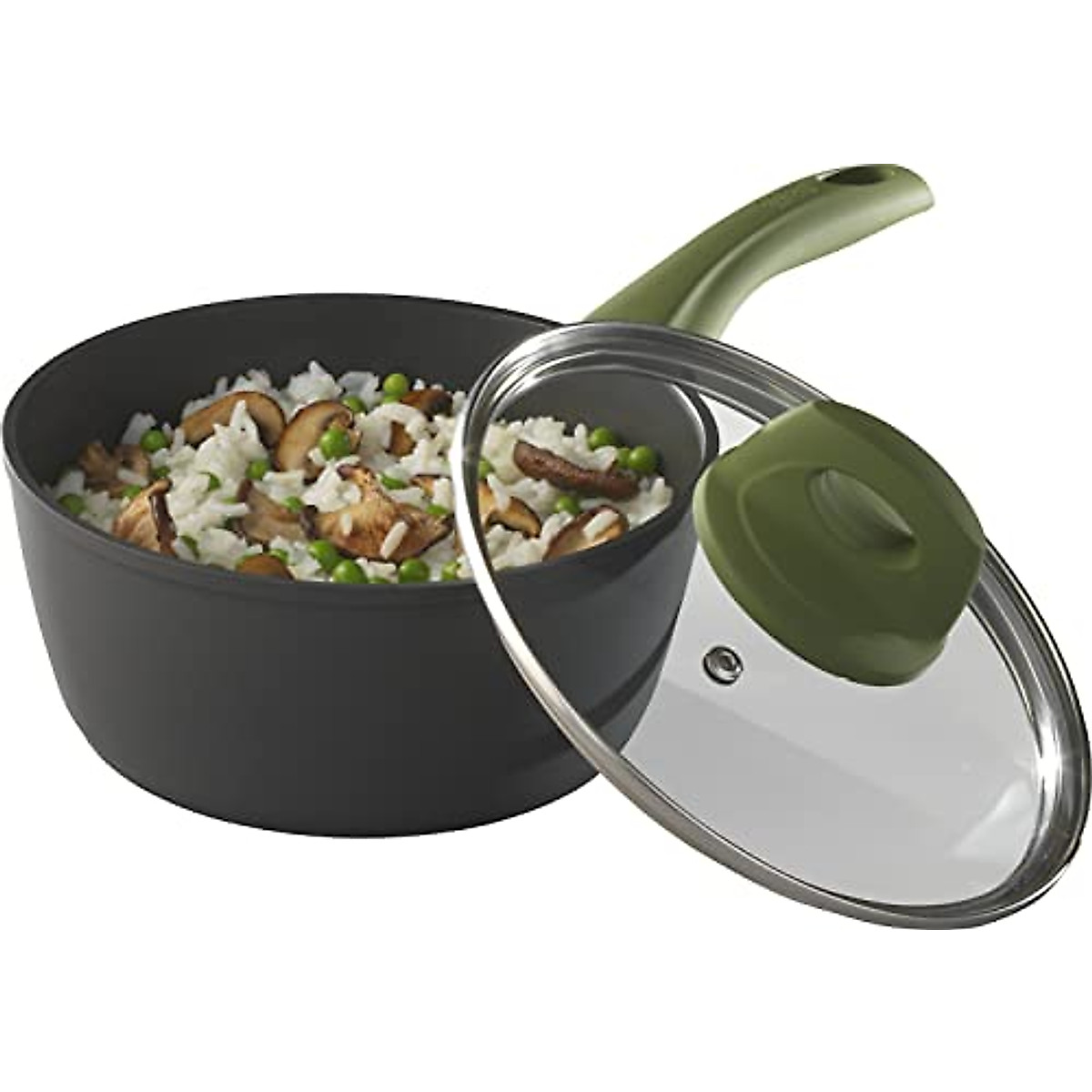 Bialetti Simply Italian Nonstick Covered Sauce Pan, 1.9 quart, Multicolored