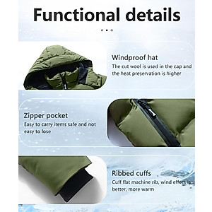 MOERDENG Kids Boy's Winter Coat Waterproof Fleece Lined Thick Down Coats Puffy Cotton Jackets with Hood