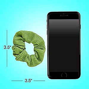 Scunci by Conair The Original Scrunchie Waffle Knit Scrunchies in Navy, White, Red, Blue, Grey and Black, Hair Ties for Women, 6 Count