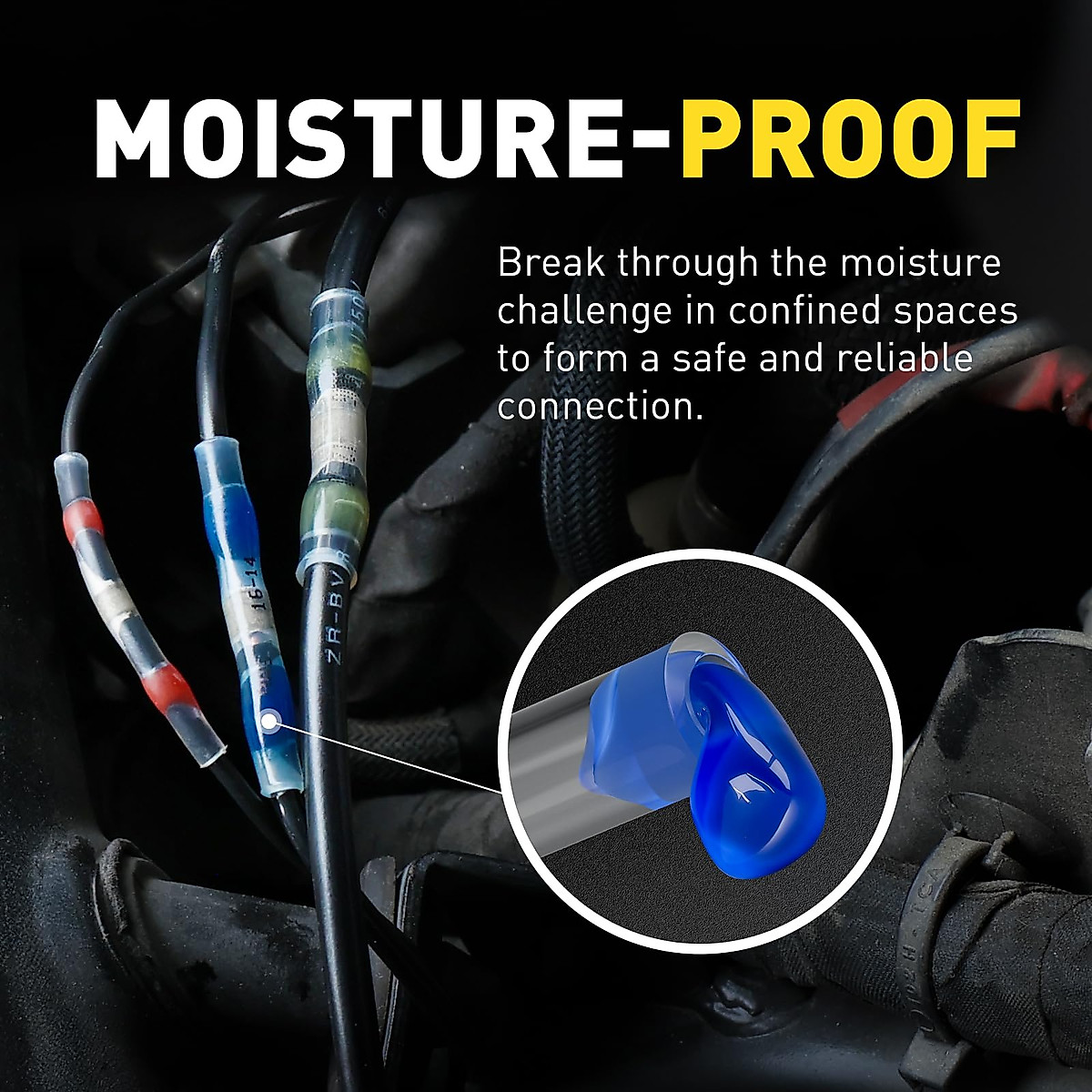 300PCS Solder Seal Wire Connectors-haisstronica Marine Grade Heat Shrink Wire Connectors-Heat Shrink Butt Connectors-Self Solder for Marine,Stereo(30Yellow 70White 100Red 100Blue) Solder Sleeve