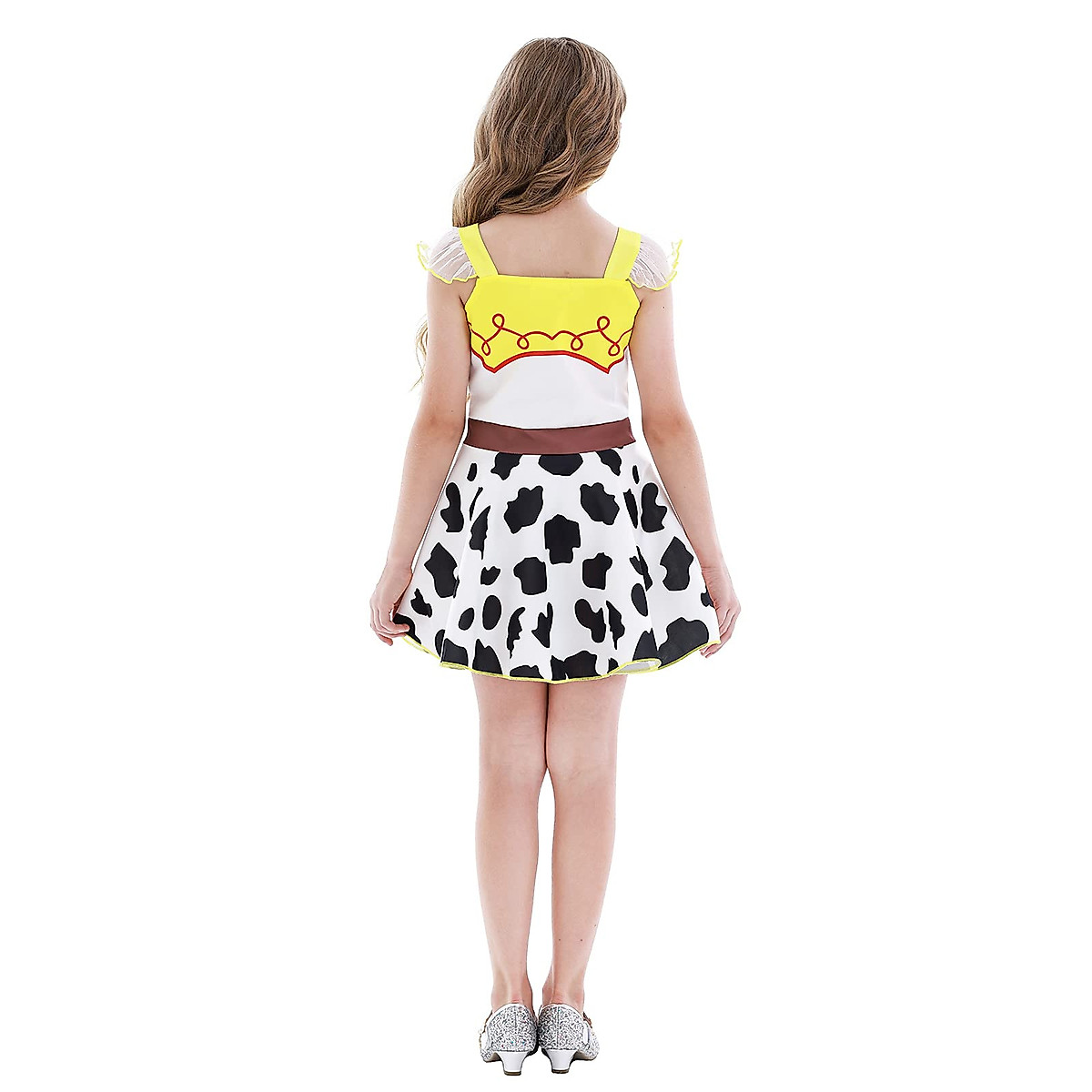 AmzBarley Girls Jessie Costume Dress Toddler Jessie Toy Story Costume Cowgirls Birthday Party Toy Halloween Story Fancy Outfit Preschool Role Play Dress Up Cosplay Dress Size 2T(1-2Years)