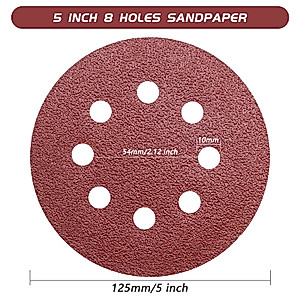 ZEHIQ 110 Pieces 5 Inch Sanding Disc 400 grit, 8 Holes Hook & Loop Sandpaper, Random Orbital Sand Paper for Automotive Paint Polishing and Wood Working