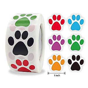 1000 Pieces Dog Stickers and Paw Print Stickers for Kids Puppy Stickers for Dog Birthday Party Supplies Decorations Adorable Labels Envelope Seal Reward Stickers 1 Inch Diameter in 14 Designs