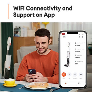 Ultenic Wet Dry Vacuum Cleaner, AC1 Cordless Vacuum Mop All in One Combo for Hard Floors, 45min Runtime, Wet and Dry Mess Separation, Self Cleaning, Powerful Suction for Sticky Messes and Pet Hair