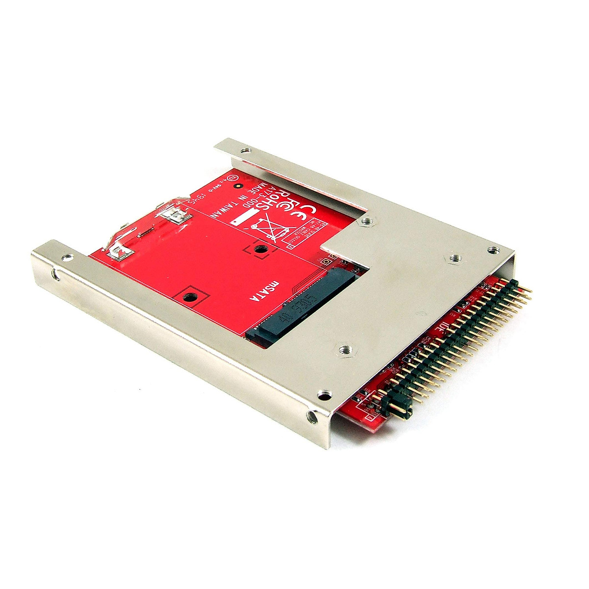 Ableconn IIDE-MSAT mSATA SSD to 2.5-Inch IDE Adapter Converter with Aluminum Frame Bracket - Latch and Retain mSATA SSD as 9.5mm 2.5" IDE SSD Drive