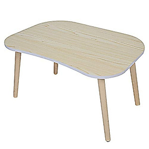 Bed Desk Laptop Living Room Bay Window Table Solid Wood Legs,Curved Recessed Design,Non-Slip Cotton Pad,Mute,Office Dining Table(Ship from US!)