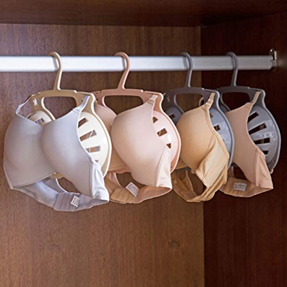 Cabilock Collapsible Clothes Drying Rack 3pcs Bra Hanger Anti-Deformation Bra Drying Rack Non-Slip Skirt Hangers Saving for Bra Underwear Pants Skirts Clothes Wire Hangers