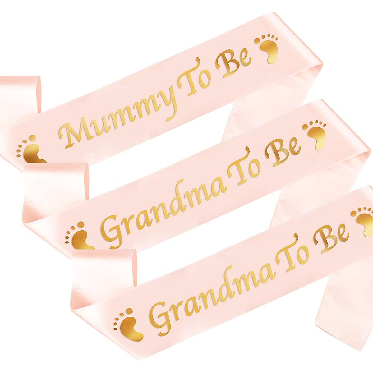 MAGICSHOP4U Mummy to be (1), Grandma to be (2) - Mom To Be Rose Gold Satin Sash Baby Shower Decorations, Gender Reveal, Baby Shower Sash