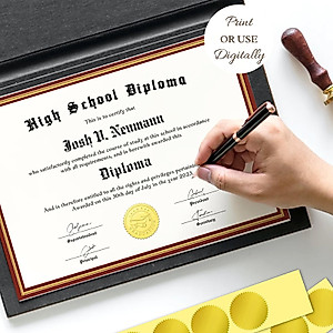 100pcs 1 3/4" Self-Adhesive Gold Embossed Foil Blank Certificate Sealing Stickers - Perfect for Invitations, Notary Seals, Corporate Seals, Personalized Monogram Emboss (Gold)