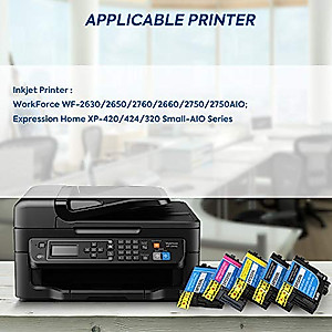 ALLWORK Remanufactured Ink Cartridge Replacement for Epson 220 220XL T220XL Use with Workforce WF-2760 WF-2750 WF-2630 WF-2650 WF-2660 XP-320 XP-424 XP-420 5 Packs (2KCMY)
