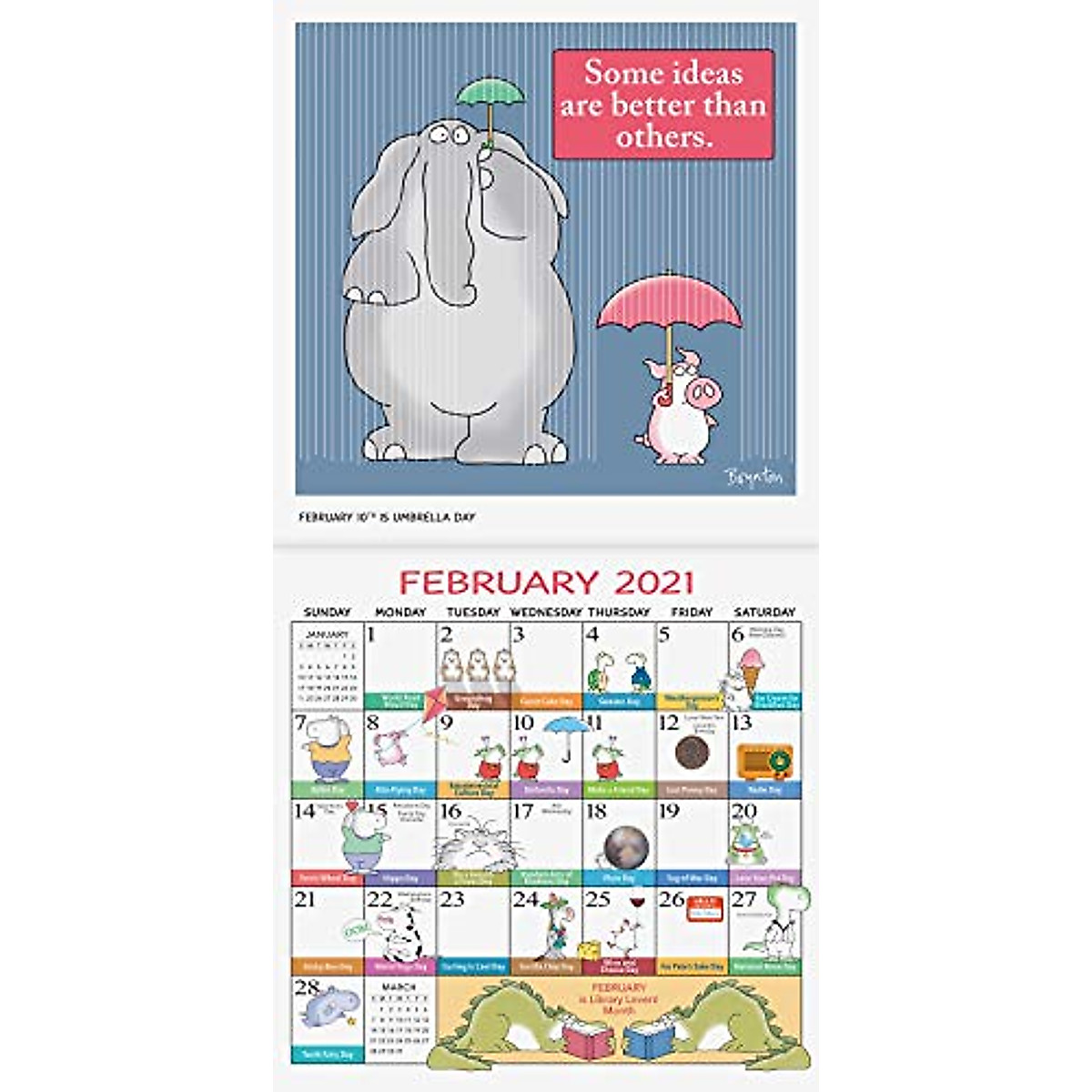 Sandra Boynton's Every Day's a Fabulous Holiday 2021 Wall Calendar