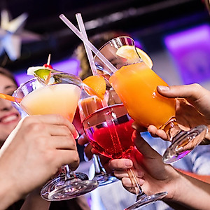 ALINK 500-Pack Clear Plastic Drinking Straws, Individually Wrapped Plastic Disposable Straight Party Straws - 7.75" x 0.23"