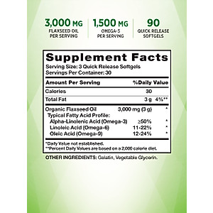 Flaxseed Oil Softgels | 90 Count | Cold Pressed, Non-GMO & Gluten Free Supplement | by Nature's Truth