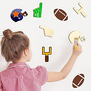 40 Pieces Wood Football Helmet Cutout Unfinished Wood Football Helmet Shaped Wood Slices Wooden Sports Theme Football Wooden Ornaments for Crafts Painting Door Sign Wedding Home Decoration