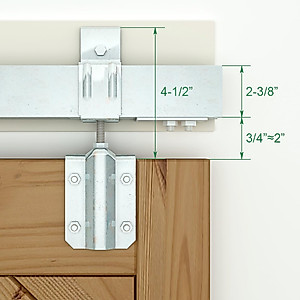 DIYHD 12FT Galvanized Steel Exterior Double Sliding Barn Door Hardware,Heavy Duty Wall Mount Box Track Kit for Outdoor Use,MAX Load 300lbs,Kit to Hang 2 Doors(Fit 36" X 2 Door)