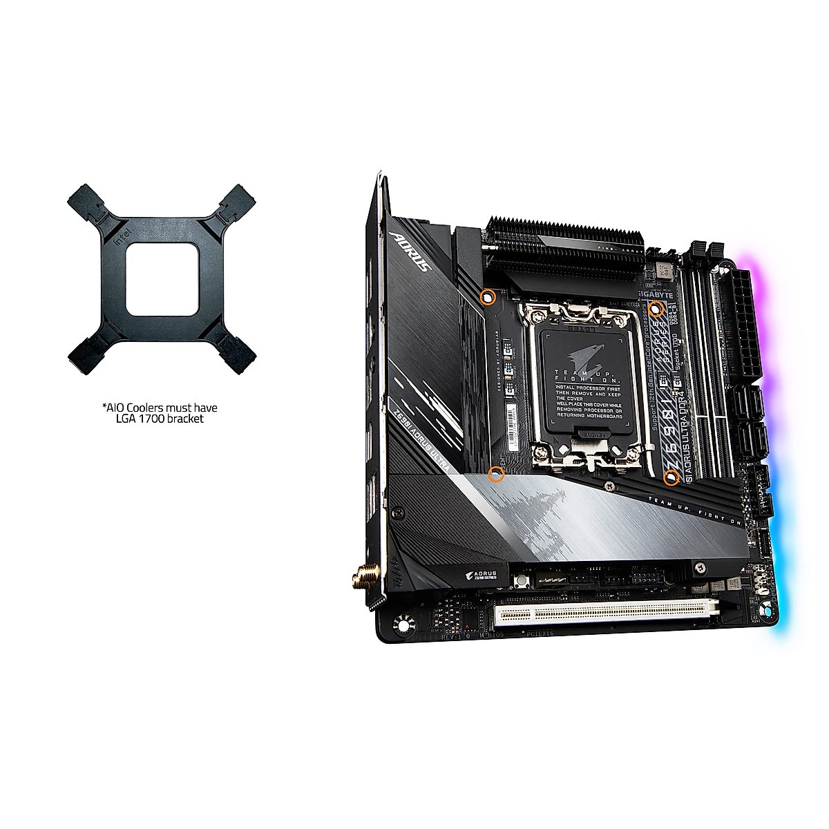 GIGABYTE Z690I AORUS Ultra DDR4 (LGA 1700/ Intel Z690/ Mini-ITX/ DDR4/ Dual M.2/ PCIe 5.0/ USB 3.2 Gen2X2 Type-C/WiFi 6/ Intel 2.5 GbE LAN/Gaming Motherboard)