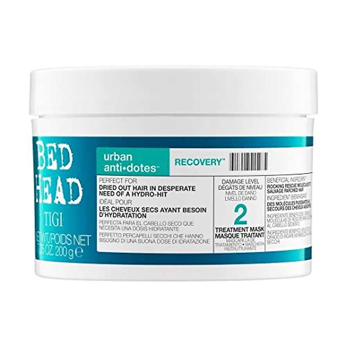 TIGI Bed Head Urban Antidotes Recovery Treatment Mask for Unisex, 7.05 Ounce