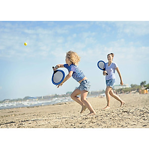 Kids Racket Ball Set Random Colors - Starter Kit Racquetball Set for Beginners Includes 2 Plastic Rackets and 1 Ball. Teach Young Children to Play Tennis Games at Beach Pool Lawn Backyard